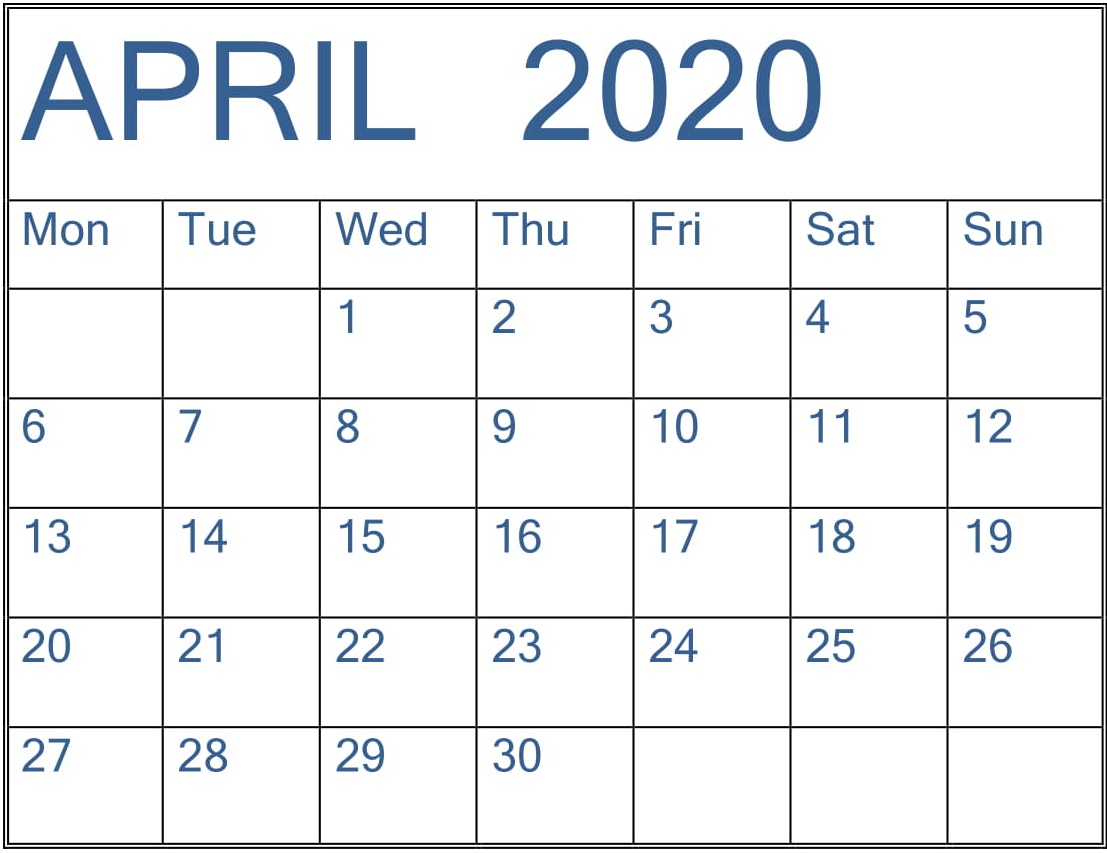 April Calendar 2020 Desktop Wallpaper Latest Printable Calendar April Calendar 2020 Desktop Wallpaper Latest Printable Calendar